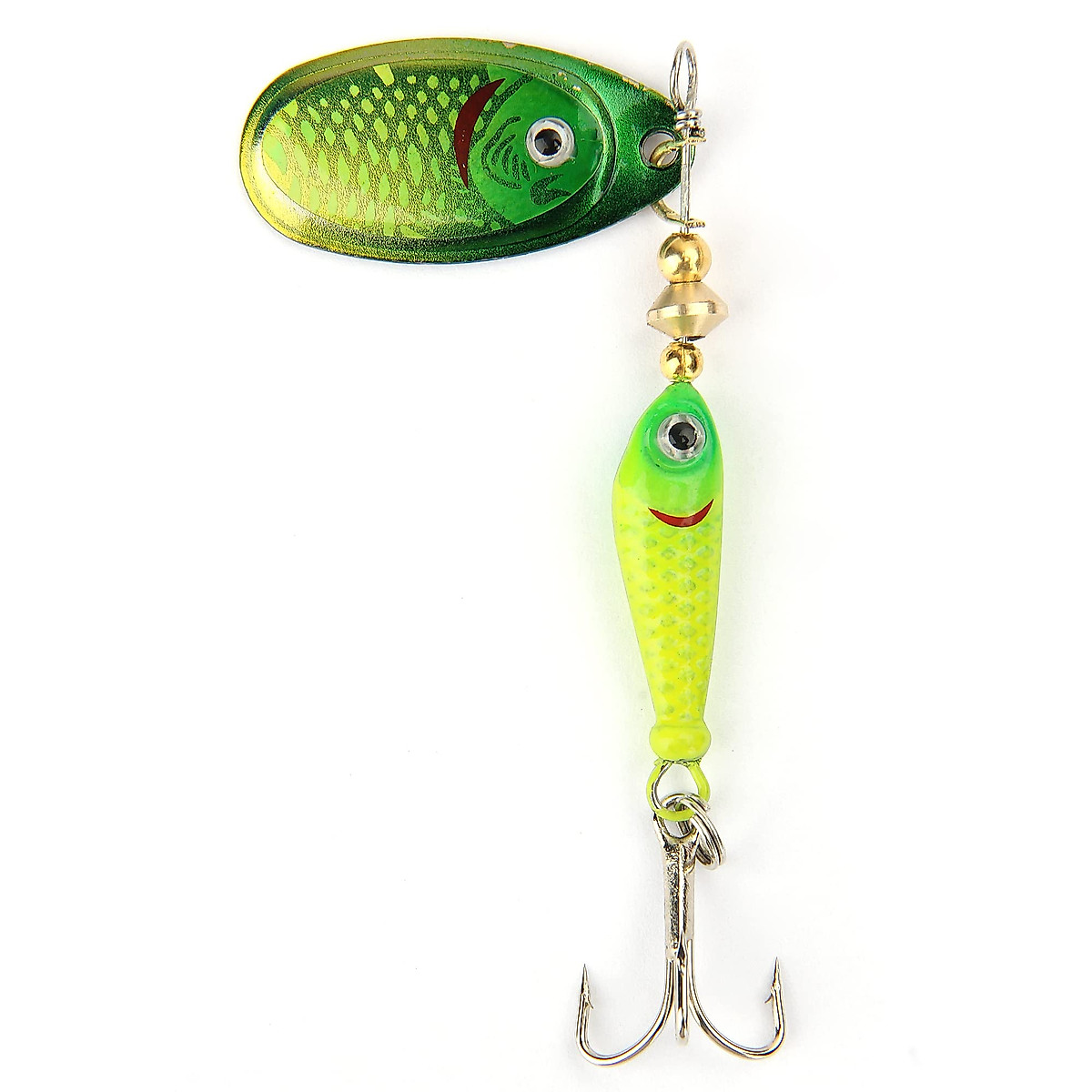 Fishing Lure Spinnerbait, Bass Trout Salmon Hard Metal Spinner Baits Kit with Tackle Boxes (Style A-5PCS)