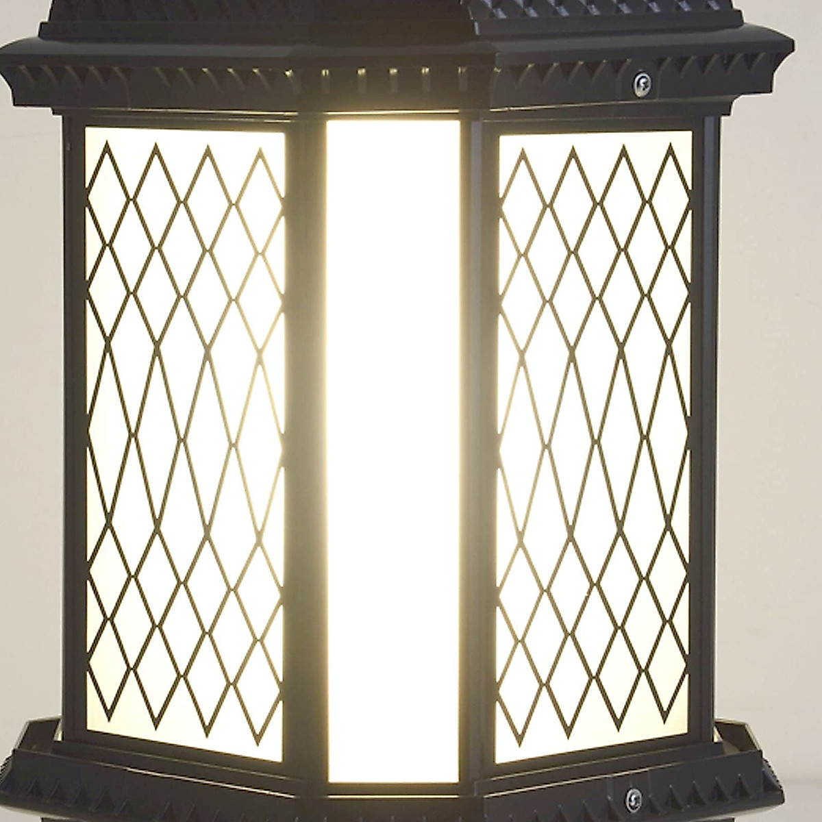 Post Lights LED Solar Stigma Headlight, Dual Purpose Waterproof Outdoor Pillar Lantern Modern Minimalist Garden Home Villa Column Lamp Decoration Patio Villa Balcony Gate Street Post Lighting