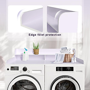 OXBZKMY Washer and Dryer Countertop with 2-Tier Shelf, Laundry Countertop Table Top with Storage Space for Small Apartment Laundry Rooms Kitchens Organization (Lilac)