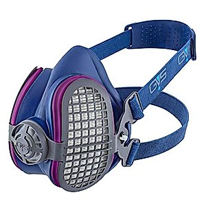 GVS SPR457 Elipse P100 Dust Half Mask Respirator with replaceable and reusable filters included, blue, m/l size