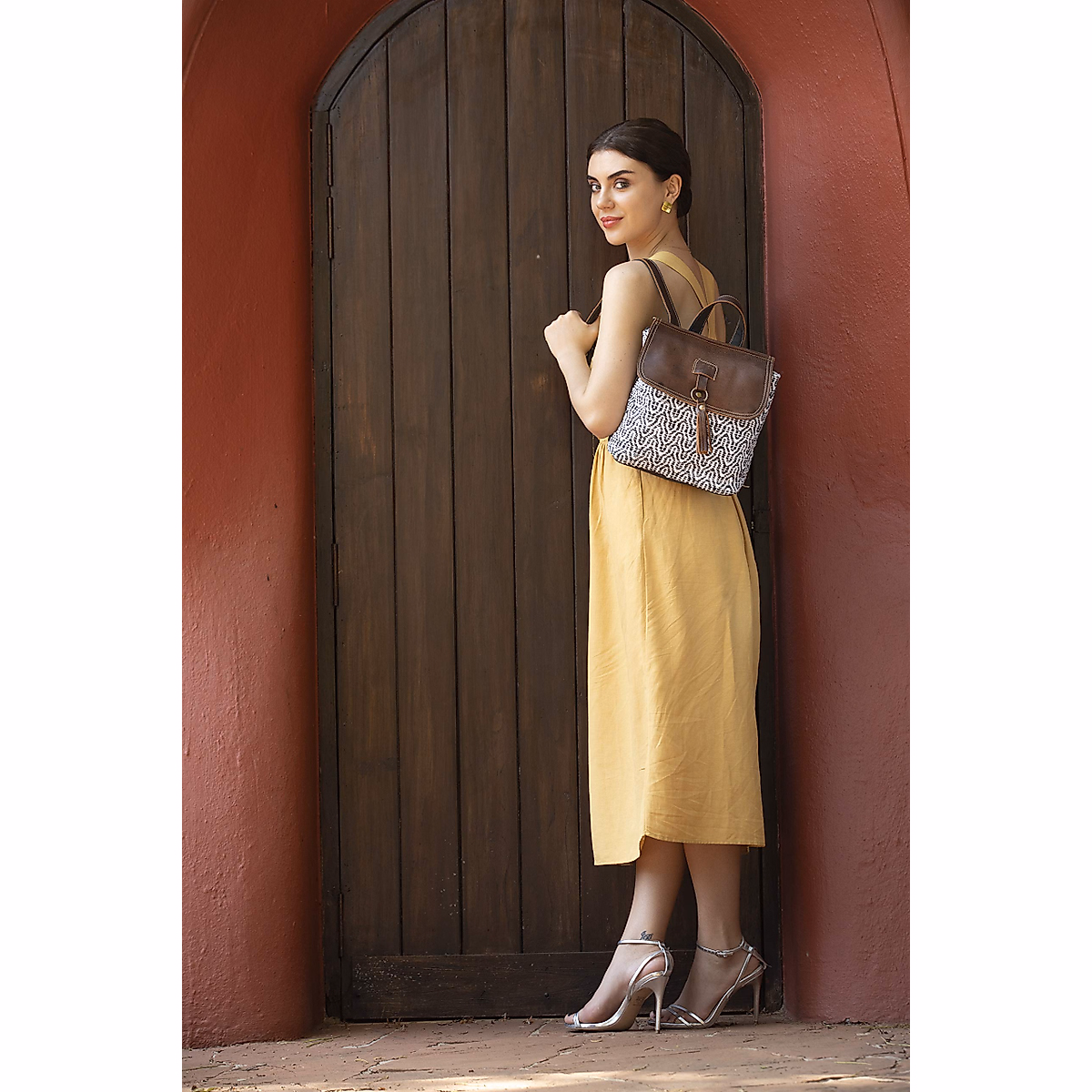 Myra Bag Leffi's Upcycled Canvas & Leather Backpack S-1567