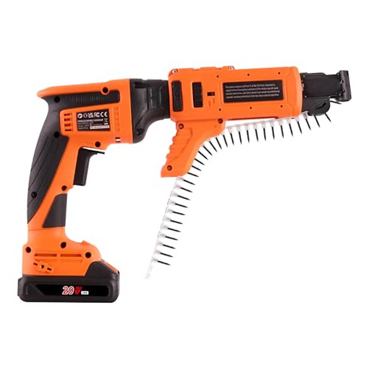 VEVOR Drywall Screw Gun Auto-Feed, 20V Max Collated Drywall Screwgun, 4200RPM Brushless Cordless Drywall Gun Kit with 2 Battery Packs, Belt Clip, Charger, Tool Bag, Screw Length and Depth Adjustable