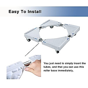MAOPINER Multi-Functional Furniture Dolly Roller Base Adjustable Movable Base Refrigerator Stand for Washing Machine Refrigerator and Dryer (4 wheels)