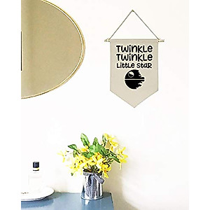 Twinkle Twinkle Little Star - Canvas Hanging Flag Banner Wall Sign Decor Gift for Baby Kids Boy Nursery Teen Room Front Door - Star Wars Quotes