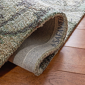 SAFAVIEH Anatolia Collection Accent Rug - 3' x 5', Sage & Beige, Handmade Traditional Oriental Wool, Ideal for High Traffic Areas in Entryway, Living Room, Bedroom (AN401W)