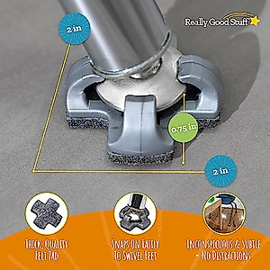 Really Good Stuff Fuzzy Feet Chair Glides, Noise Reducer for Classroom Chairs & Desks, Gliders Prevent Floor Scuffs & Scratches, Snap-On Chair Leg Cover, Quiet Felt Chair Sliders, 144 pcs