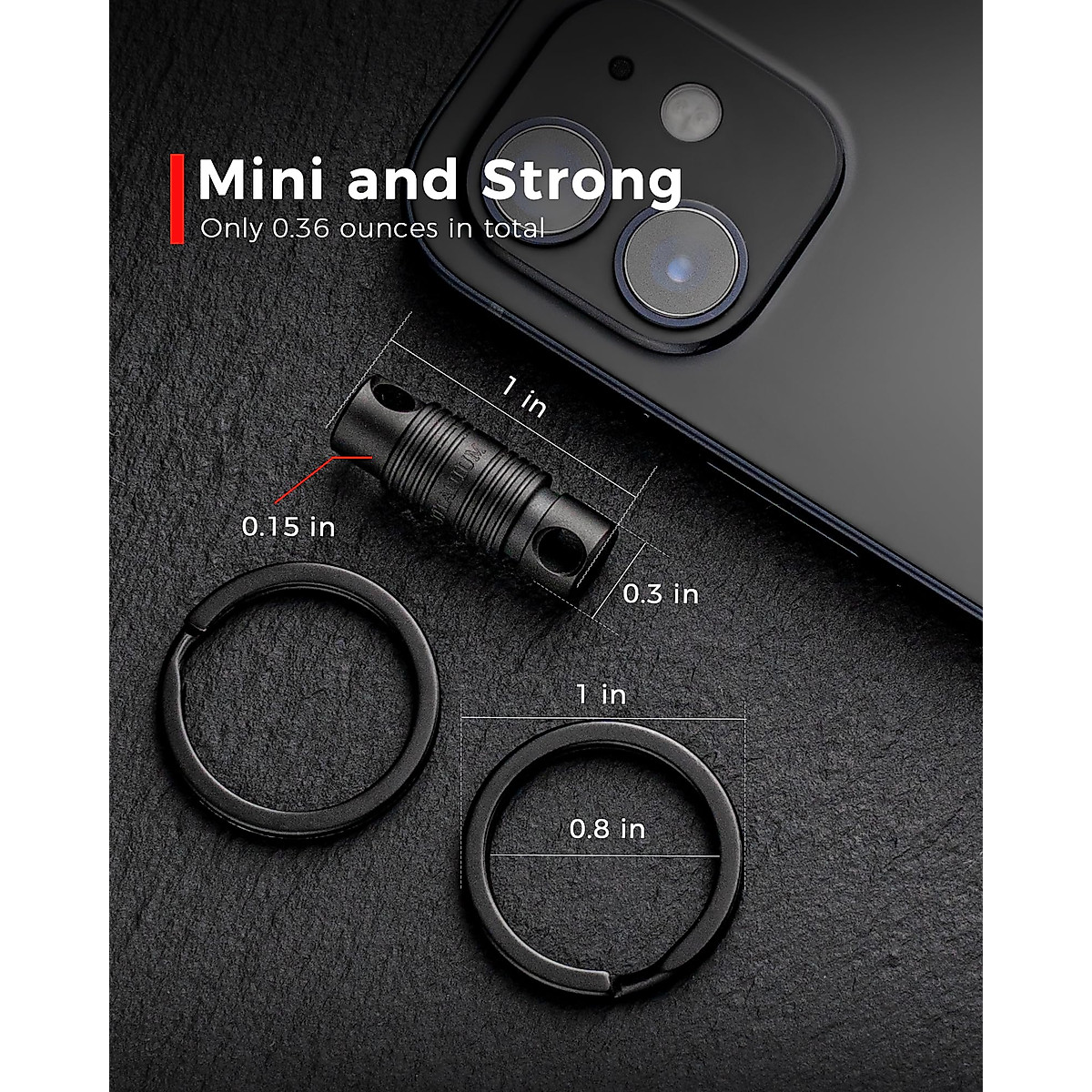 FEGVE Titanium Quick Release Keychain, Rotatable Pull Apart Key Chain, Detachable Key Rings for Men Women (Black detachable keychain 1 pack)