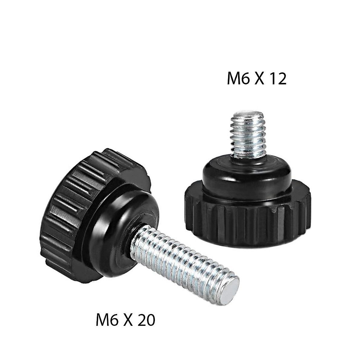 Lependor M4x12 M5x12 M6x12 M6x20 Threaded Knurled Thumbscrew Grip Knobs Thumb Screw for Machinery Latche (M4 M5 M6 Threaded Knurled Thumbscrew)