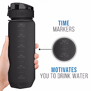 Embrava 24oz BPA-Free Plastic Sports Water Bottle with Time Markers