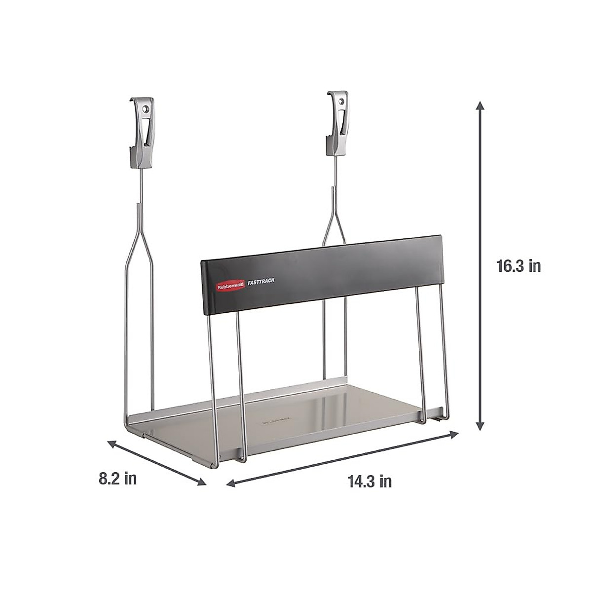 Rubbermaid Garage FastTrack Recycled Cardboard Holder, Wall Mounted Recycling System, Holds up to 20 pounds, Satin Nickel, for Home/Garage