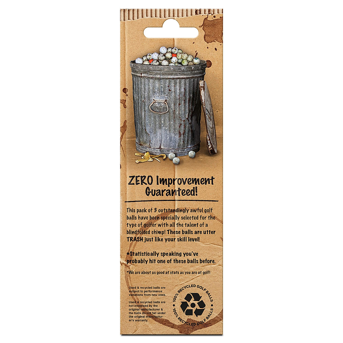 On Par 3 Pack Garbage Golf Balls, for The Worlds Worst Golfer, Idea