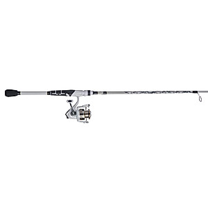 Abu Garcia 6’6” Max Pro Fishing Rod and Reel Spinning Combo, 6 +1 Ball Bearings with Lightweight Graphite Body & Rotor, Extra Durable Everlast Bail System,Grey