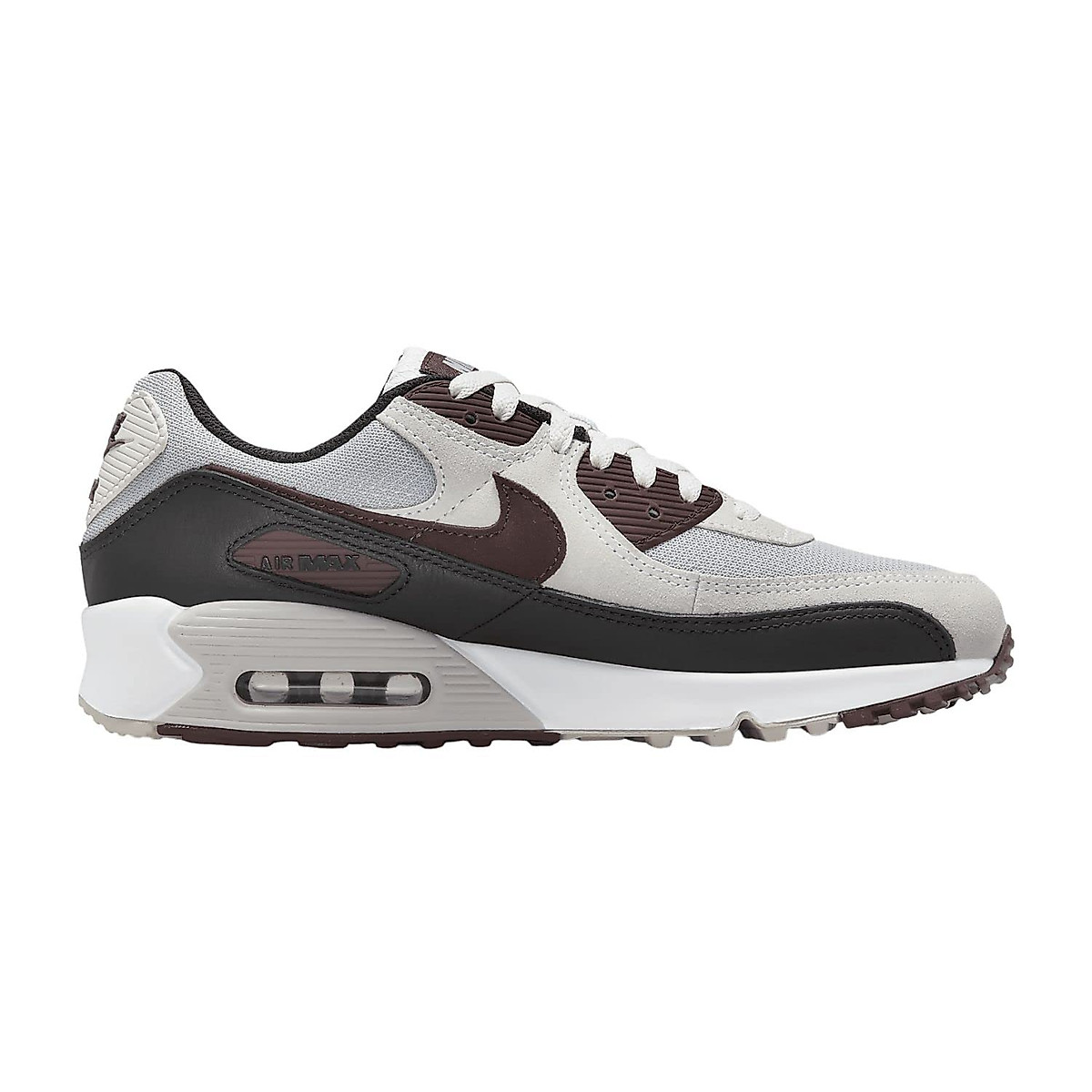 Nike Air Max 90 Men's Shoes (Wolf Grey/Burgundy Crush, us_Footwear_Size_System, Adult, Men, Numeric, Medium, Numeric_8)