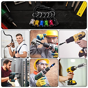 38Pcs Flexible Drill Bit Extension Set, 105° Right Angle Drill Attachment, Bendable Drill Extension, Rotatable Joint Socket 1/4 3/8 1/2 Inch Hex Socket Adapter, Screwdriver Bit Kit & Bits Holder