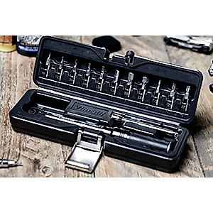 Vibrelli Bike Torque Wrench Set - 1/4 Inch Drive - 2 to 20nm, 0.1 Nm Micro - Essential MTB & Bicycle Torque Wrench Tools. Hex/Allen 2-10, Torx 10-30, 100mm Extension Socket, Storage Case