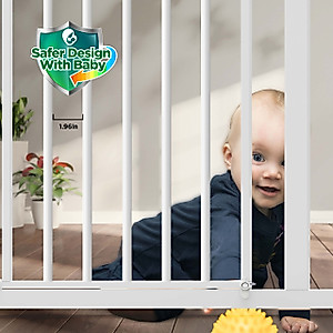 Ciays 29.1"-39.4", 30-in Height Baby Gate Extra Wide Puppy gate for doorways Easy Walk-Thru Auto-Close Safety Doggie gate for Indoors Adjustable with 2.8/5.5 Inch Extension kit, Bonus Kits, White