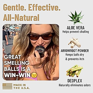 Derm Dude Happy Sack Ball Deodorant & Anti Chafing Cream for Men | Formulated With All-Natural DeoPlex for Odor Control | Aluminum Free Nut Love Cooling Cream - Coconut Rush Scent, 2 oz (1 Pack)