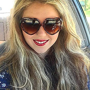 SUNOVELTIES 12 Pack Leopard Heart Sunglasses Bulk, Cheetah Heart Shape Glasses for Brithday Bachelorette Party Favors