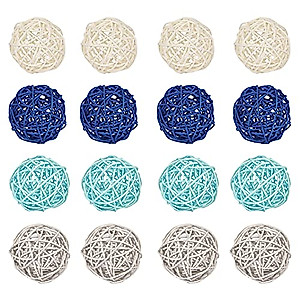 DomeStar Large Rattan Balls, 16PCS 2.8 Inches Wicker Balls Decorative Balls Natural Decorative Wicker Rattan Balls Orbs Vase Fillers