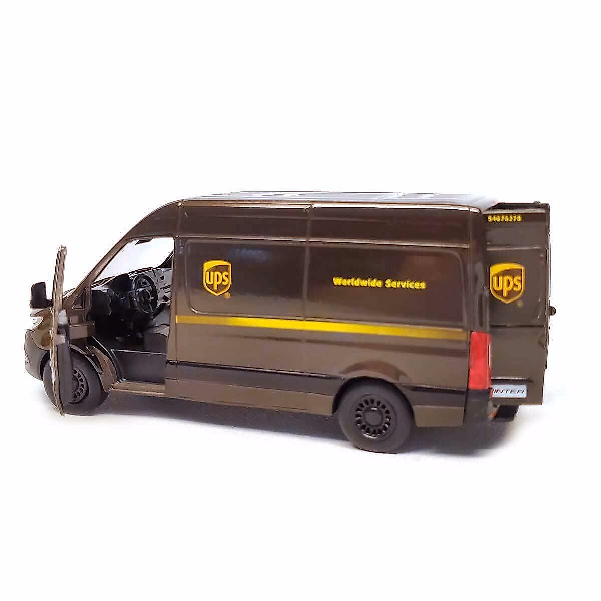 KiNSMART Mercedes-Benz Sprinter UPS Edition Delivery Van 1:48 Scale 5"