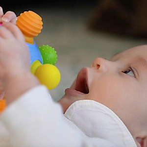 Mobi Woblii Activity Toy - Montessori Toys for 3 Month Old and Up, Sensory Ball Toy for Babies & Toddlers, Teething Toy Made with Food Grade Silicone, BPA and Phthalate Free - Pack of 1