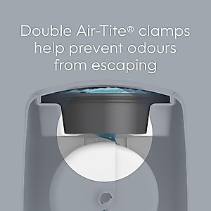 Diaper Genie Complete Diaper Pail (Grey) with Odor Control | Includes 1 Diaper Trash Can, 3 Refill Bags, 1 Carbon Filter, 4 Piece Set