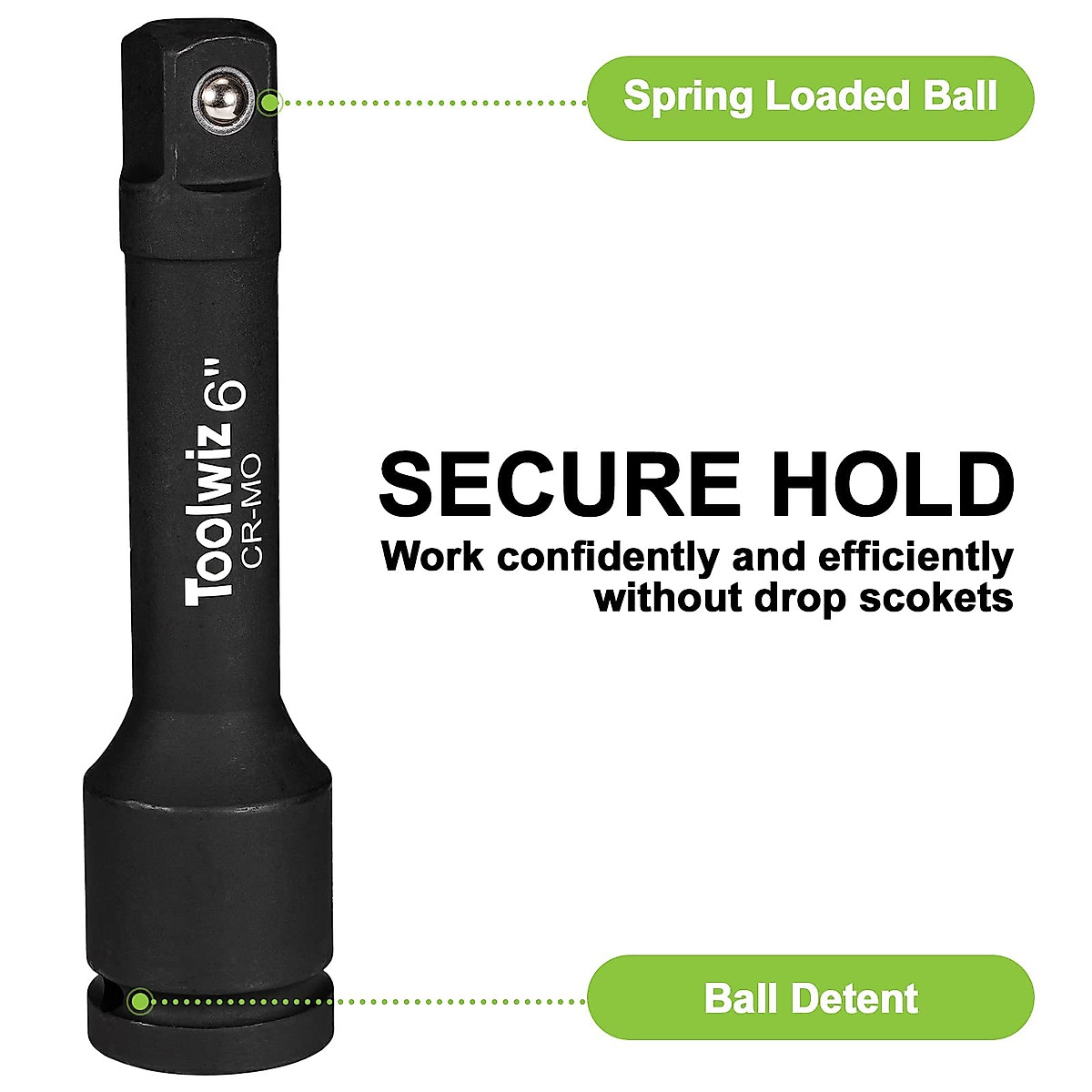 Toolwiz 3/4” Drive Impact Extension Bar 4”, 6”, 10” (3 Piece) Cr-Mo Steel, Expand the Range of Impact Drivers, Organized in PVC Box - Black 3/4 Drive Impact Socket Set 3/4 drive socket set