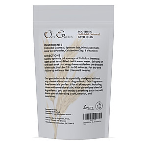 Soothing Oatmeal Bath Soak - 100% Natural - Eczema, Psoriasis, Diaper Rash, Skin Irritations 24 oz - Oats Garden