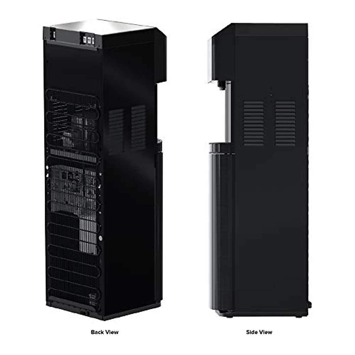 Brio Moderna UV Self Cleaning Bottleless Water Cooler Dispenser with Filtration – Adjustable Temperature – Digital Clock – LED Nightlight – Tri Temp Hot, Cold, and Room, Black Stainless Steel