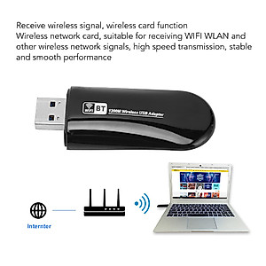 Zyyini Wireless USB WiFi Adapter, 1200Mbps Wireless Network Card for Desktop Computer, Portable Dual Band Bluetooth Receiver 2.4GHz 5GHz