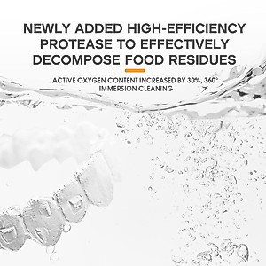 Y-Kelin Retainer and Denture Cleaner 120 Tablets for 4 Months Removes Stains Plaque Odors for Dentures Retainers Mouth Guard and Removable Dental Appliances (Apple, 120 PCS)