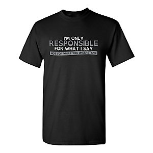 Only Responsible Graphic Novelty Sarcastic Funny T Shirt L Black