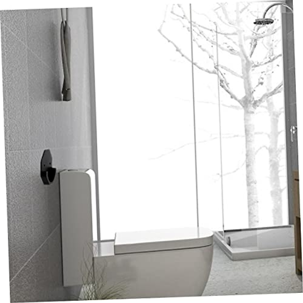 Alipis 1 Set Shower Curtain Holder Shower Curtain Hook Round Curtain Rods Shower Curtain Holders Curtain Rod Holder Simple Rod Holder Curtain Rod Mounts Abs Large Hanging Bracket Black