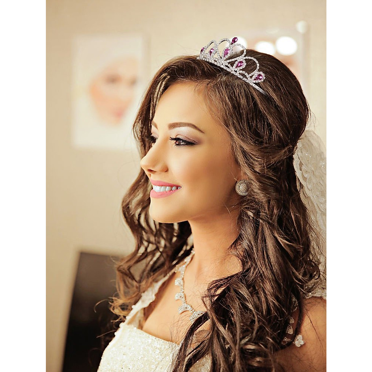 Lovelyshop Purple Gems Rhinestone Tiara for Little Kid Big Kid Prom Birthday Prinecess Crown