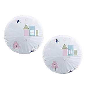 LIOOBO 2pcs Fan Dustproof Cover Washable Finger Safety Protection Floor Fan Cover for Living Room Home Bedroom (Green House)