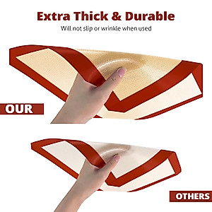 Silicone Baking Mats, 3 Pack Non-Stick Mats for Baking, Silicone Baking Mats Cookie Sheet, Easy Clean & Reusable Oven Baking Sheet for Making Cookies, Macaroons, Bread