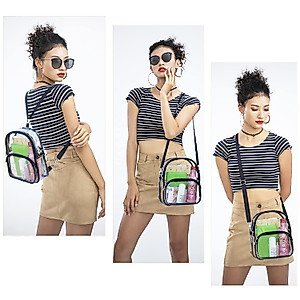 COVAX Clear Mini Backpack, Stadium Approved Clear Crossbody Shoulder Bag, Fashion Women Transparent Backpack for Work, Security Travel, Concert & Sport Event