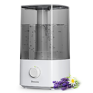 BREEZOME 4L Humidifiers for Bedroom, Essential Oil Diffuser, Top Fill Cool Mist Ultrasonic Humidifiers for Baby, Plants, Nursery, Humidifiers for Large Room Last up to 50 Hours, Quiet Operation