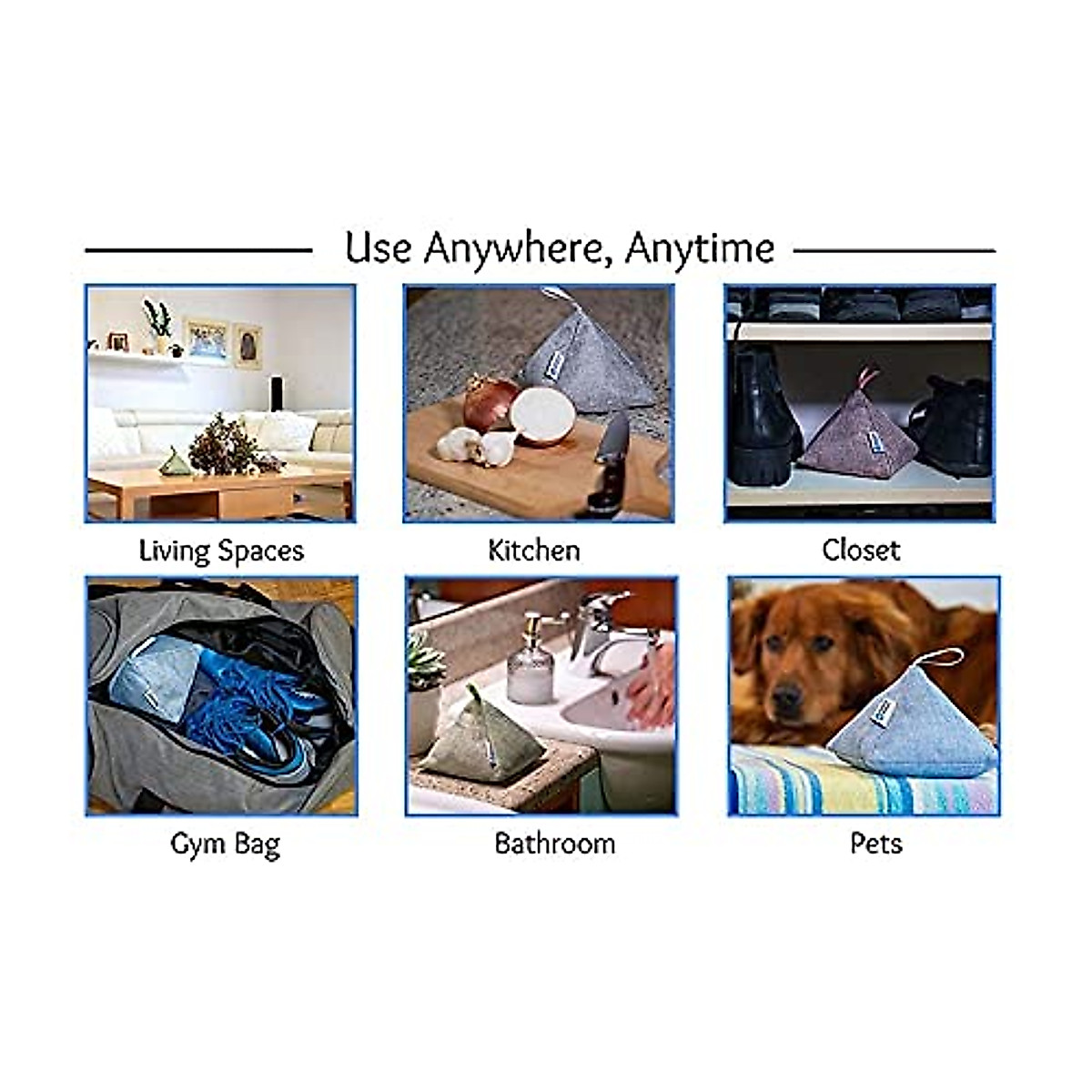 4 Pack of 200g Naturally Activated Bamboo Charcoal Air Purifying Bags | Natural Home Deodorizer Bags | Charcoal Bags Odor Absorber For Pets | Odor Eliminator & Moisture Absorber Air Freshener Bags