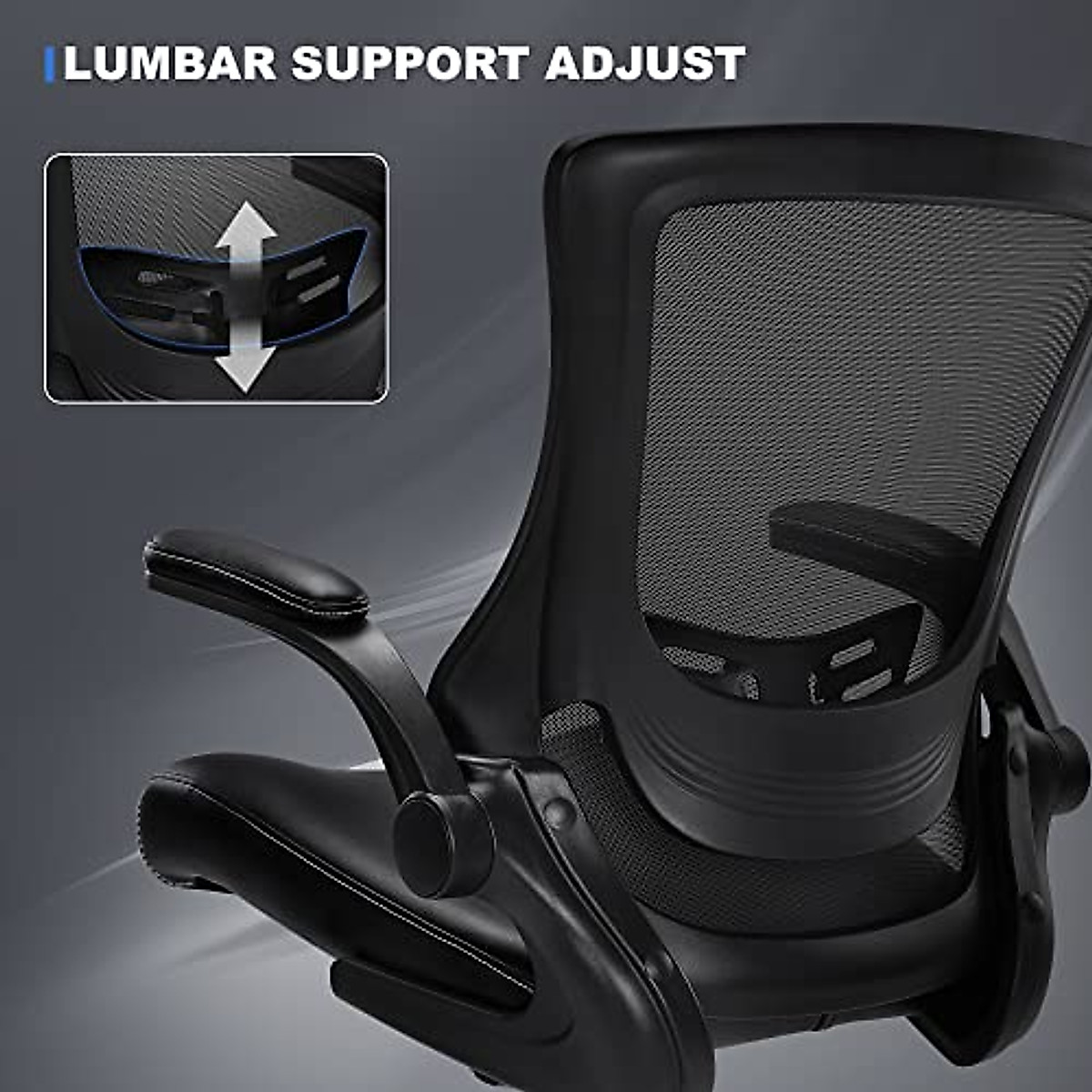 Misolant Drafting Chair, Tall Office Chair for Standing Desk, Office Chair Ergonomic Desk Chair with Height, Adjustable Lumbar Support and Footrest, Tall Adjustable Office Chair, (Black)