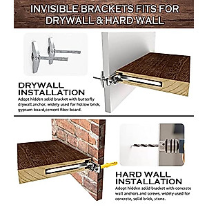 AoceanGo Farmhouse Floating Shelves for Wall 36 Inch Rustic Shelves Large Modern Solid Wood Wall Shelf Display Storage Rack Live Edge Shelves for Living Room Kitchen Office Kitchen Hallway Set of 4