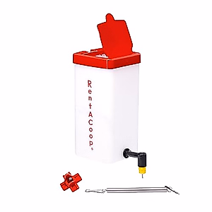 RentACoop 32oz(1L) Drinker Plus 2 Versatile Nipples - Suitable for Chicks, Quail, Pigeons, Doves, and Other Smaller Birds - 1 Pack