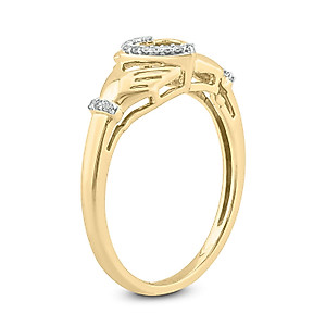 Cali Trove Irish Claddagh Ring for Women with Diamonds (Yellow Gold Plated Silver) |1/20cttw Diamond Wedding Heart Ring for her | Special Anniversary, Enagagement Gift for her | Jewelry for Women 7