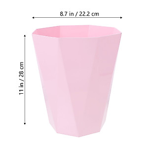 PRETYZOOM 1pc Pink Plastic Wastebasket for Home, Office, Dorm Trash Can Bathroom Kitchen Garbage Can Creative Trash Basket Mini Rectangular Trash Can Trash Cans Household Small Trash Can