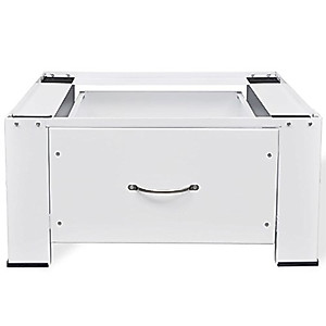 Festnight Washing Machine Pedestal with Storage Drawer Dryer Mini Refrigerator Cabinet Stand for Utility Room Home All Standard Washing Machines Furniture White Load Capacity 220.5 lb