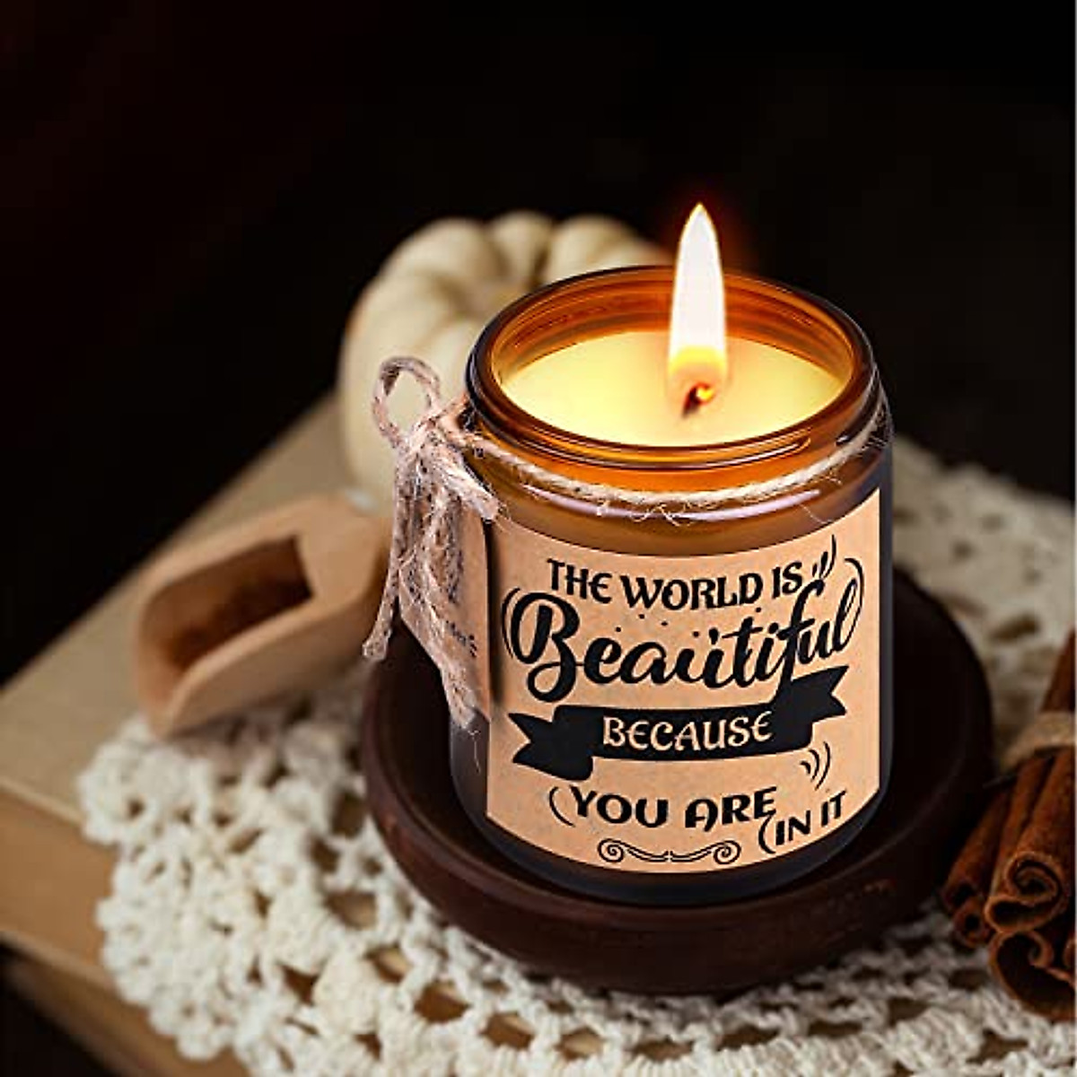 Scented Candles Gift for Women,Candle for Home Scented Funny Birthday Gift Set for Best Friend,Natural Organic Soy Wax Aromatherapy Lavender Vanilla Large Fall Candle for Her Him Stress Relief