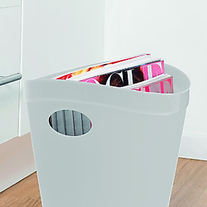 Addis 514806 Plastic Waste Paper Bathroom Bedroom Office Bin, 12 Litre, White