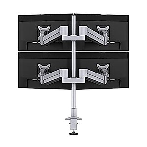 Monitor Arm Quad Screen Monitor Stand Mount 15"-27" Monitor Desk Mount Stand with Robotic Arm Height Adjustable Monitor Arm Mount, Each Arm Holds Up to 22 Lbs Monitor Mount Stand