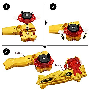 BeyBtatle Battling Top Burst Gyro Toy Set Combat Battling Game 10 Spinning Tops 1 St. Sword Ver Launcher + 2 bidirectional launchers with Portable Storage Box Gift for Kids Children Boys Ages 6+