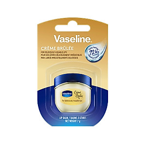 Vaseline Lip Balm for Instantly Soft Smooth Lips Crème Brûlée Lip Balm Locks In Moisture to Improve Hydration 0.25 oz